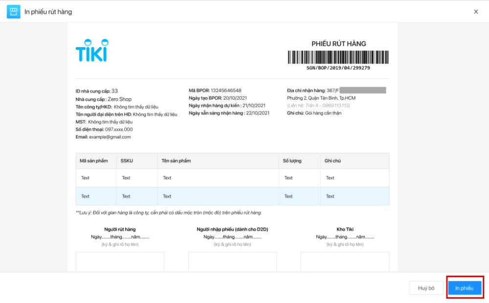[Mô hình FBT] Hướng dẫn rút hàng lưu kho Tiki – Học viện Tiki